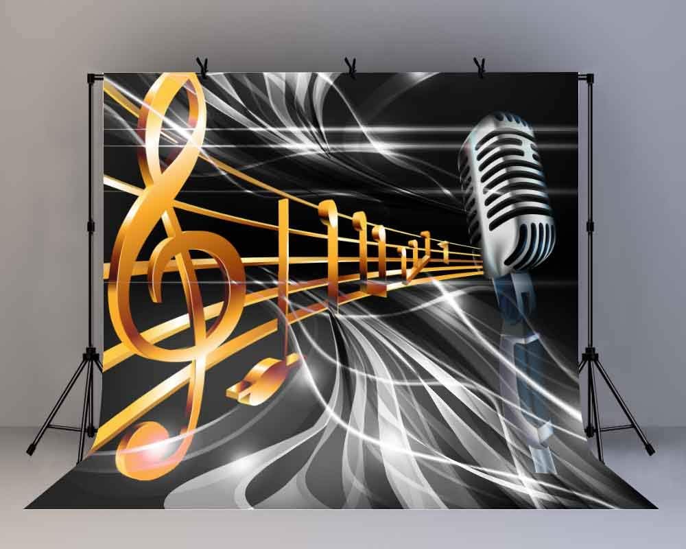 Amazon.com : LYLYCTY 10x10ft Golden Music Notes Backdrop Dream Music ...