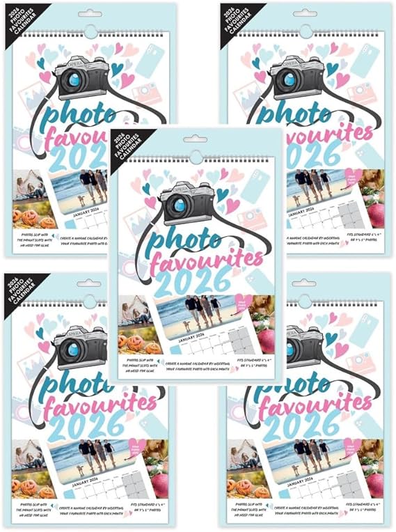 5 x 2026 A4 Photo Calendars - Insert Your Own 6"x4" or 5"x7" Photos ...