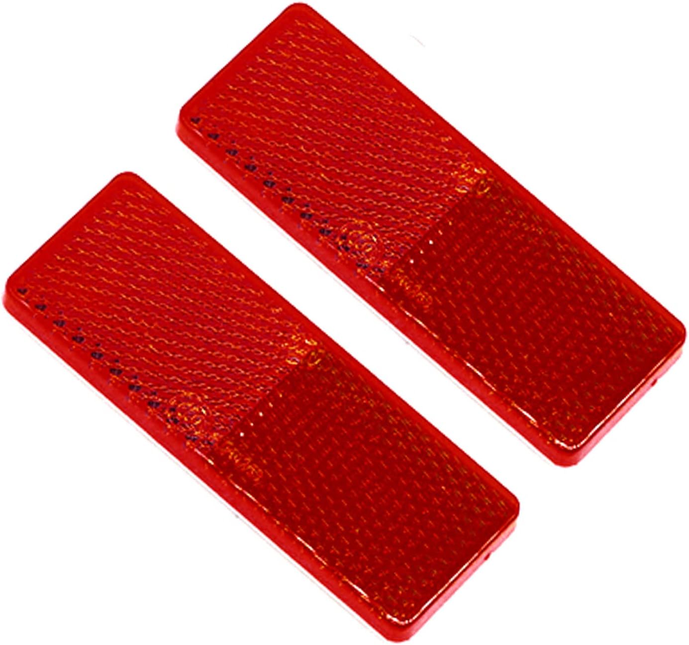 BargainBitz 2 X Red Reflector Self Adhesive Trailer Caravan Fence Horse ...