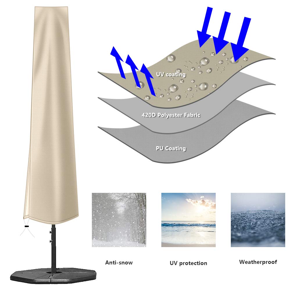 Umbrella Cover,for 7-11ft Patio Umbrella Cover,420D PVC Coating Outdoor ...