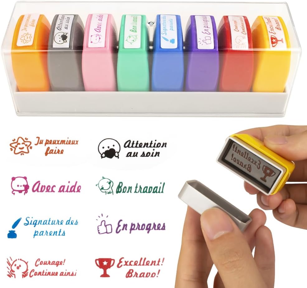 8 Pièces Boîte Tampons Auto Encreurs Baroques, Tampon Encreur ...