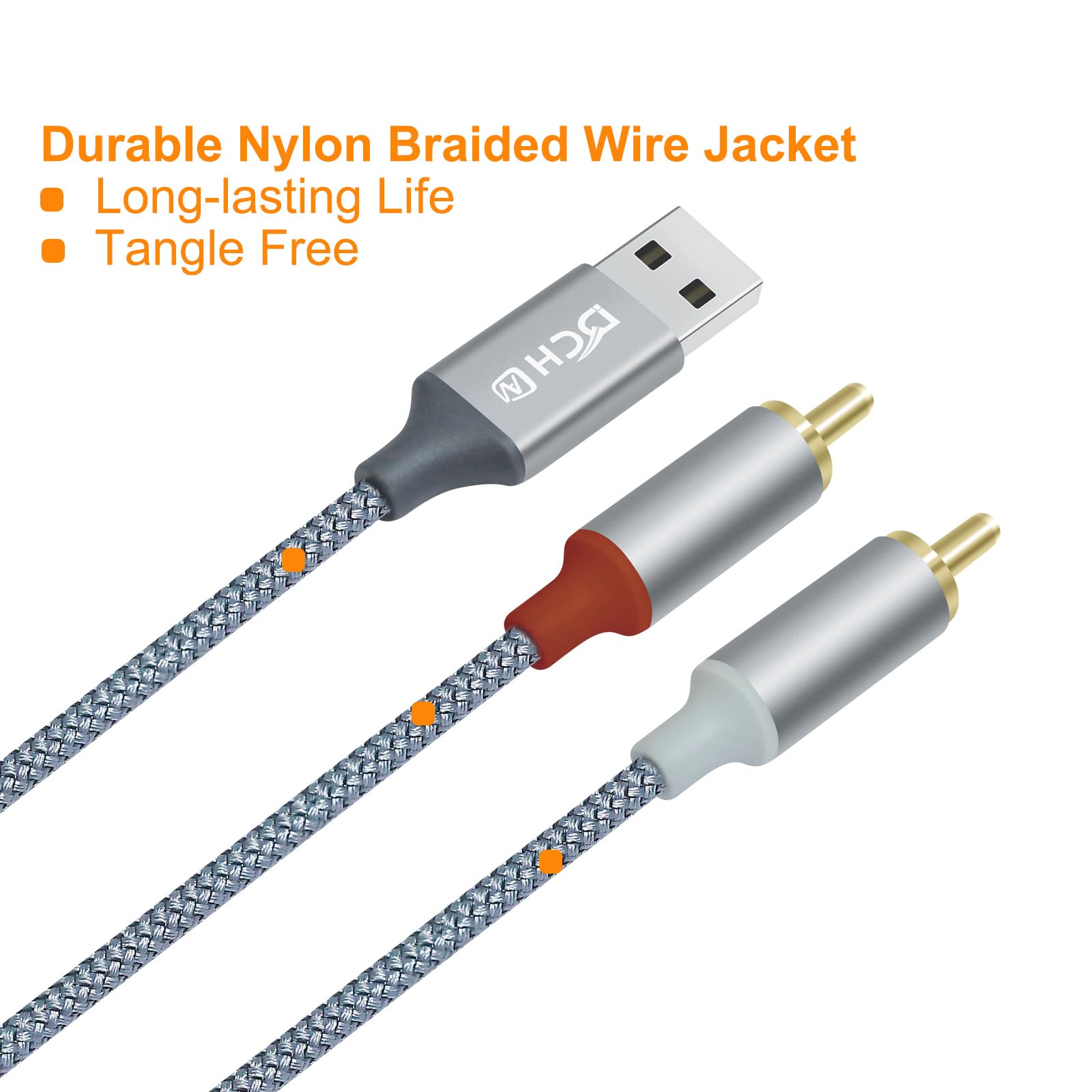 Snapklik.com : 4ft USB To RCA Audio Cable Type A To 2 RCA Adapter Cord ...