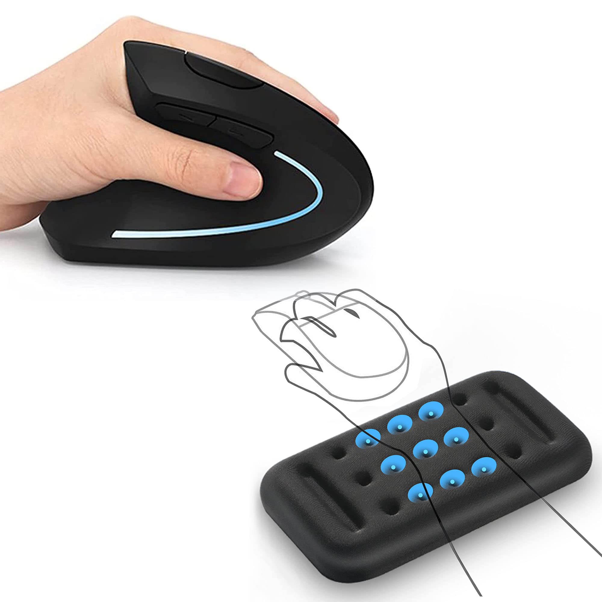 Buy Lekvey Rechargeable Ergonomic Left Handed Mouse and Pain Ergonomic ...