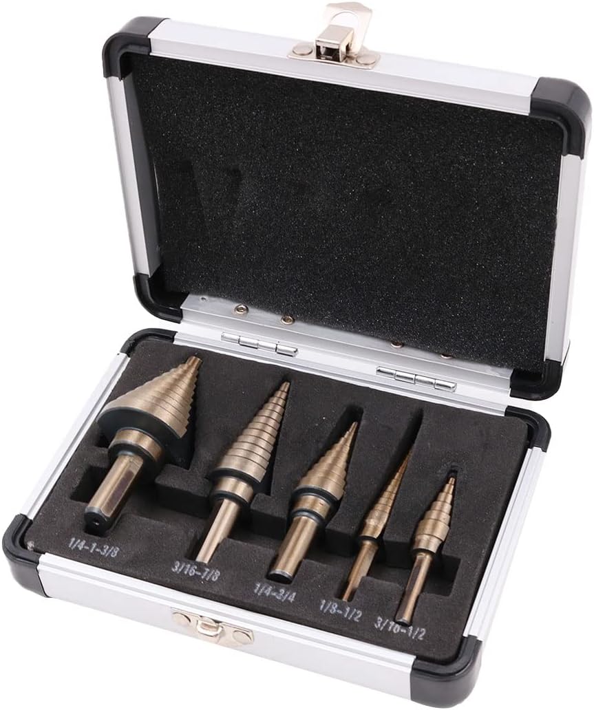 ZONADA 5psc in Set HSS Cobalt Multiple Hole 50 Sizes Step Drill Bits ...