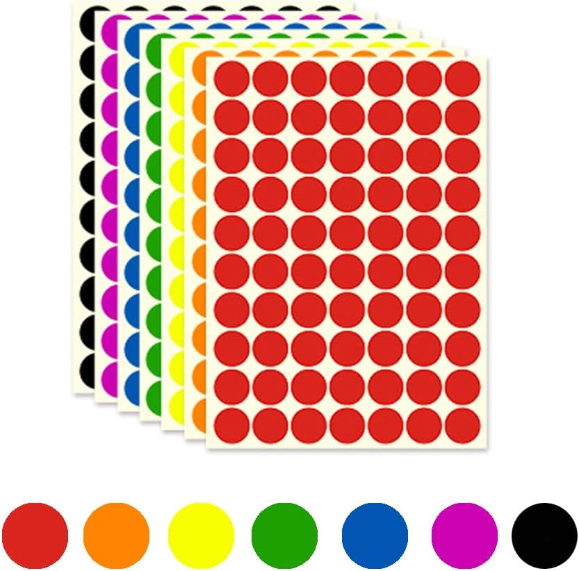 Amazon.com : 1286 Pieces Color Coding Labels Circle Dot Stickers,8 ...