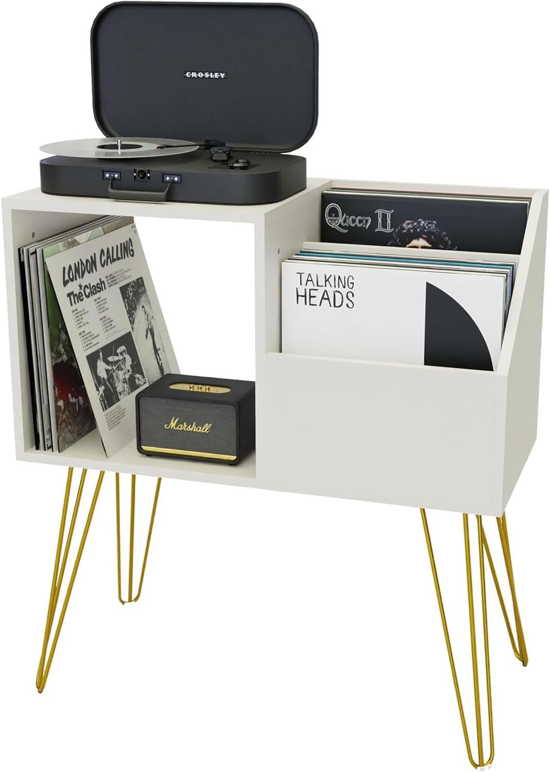 Amazon.com: EH-TOOEP White Record Player Stand White, Record player ...