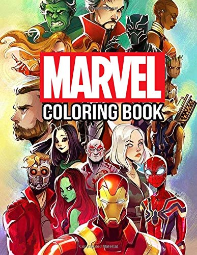 Buy Marvel Coloring Book: 50+ Super heroes Illustrations for Kids and ...