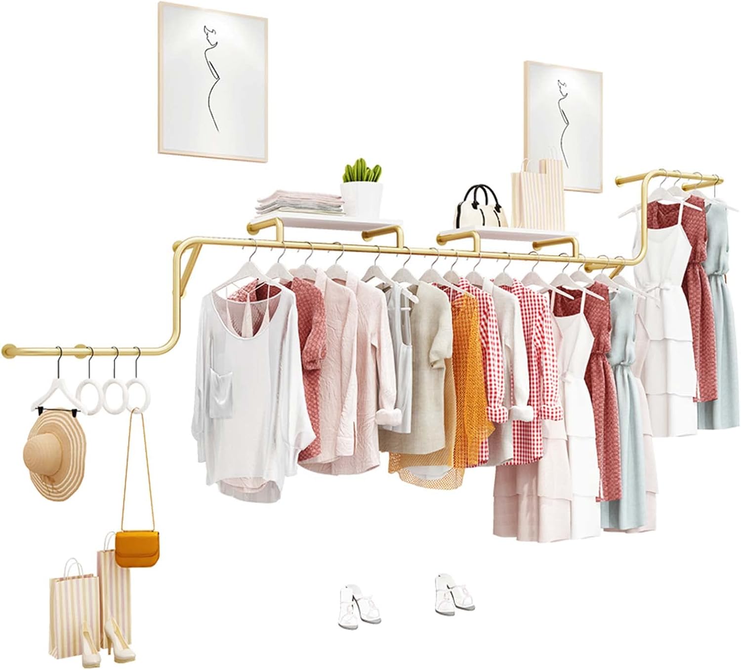 Amazon.com: ManiCrown Industrial Pipe Clothing Rack Wall Hanging ...