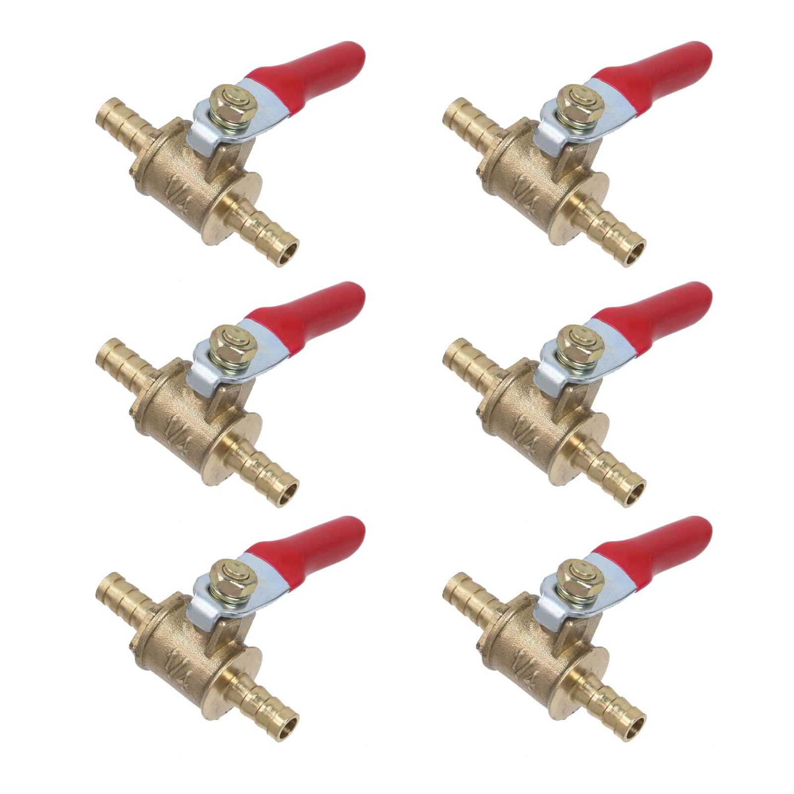 Antrader 6pcs Forged Brass Ball Valve Mini Shut Off Switch 5828