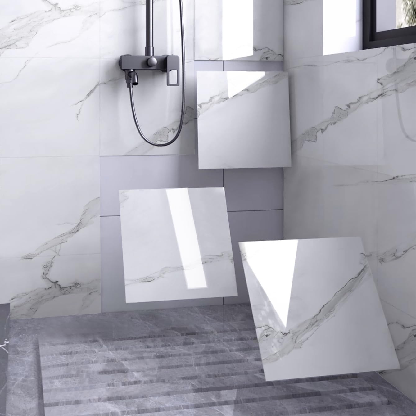 Chejiaye Shower Wall Panels Peel and Stick,Marble Wall Panels for ...
