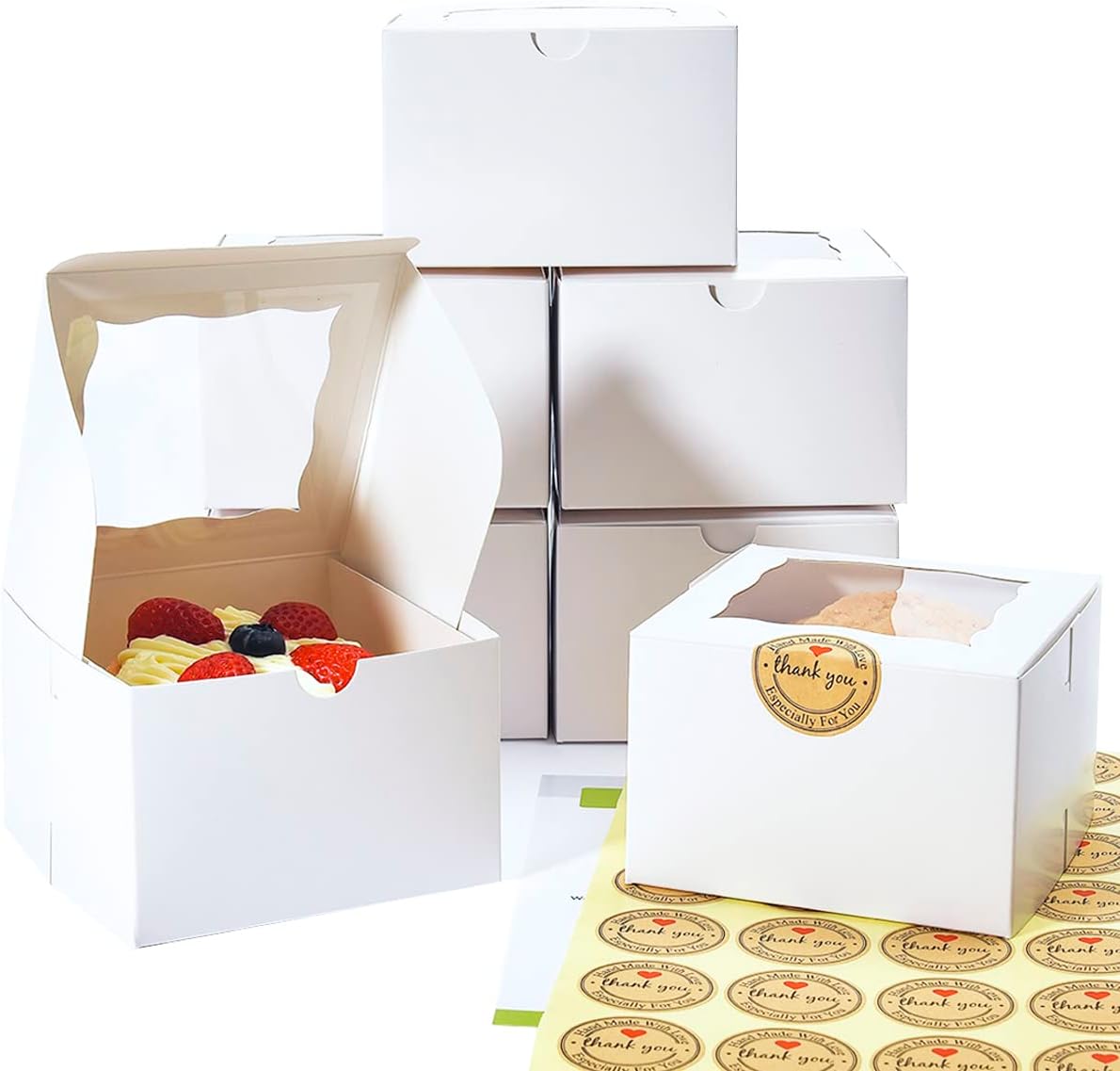 Amazon.com: Juvale 25-Pack Mini Cake Boxes with Window - Individual ...