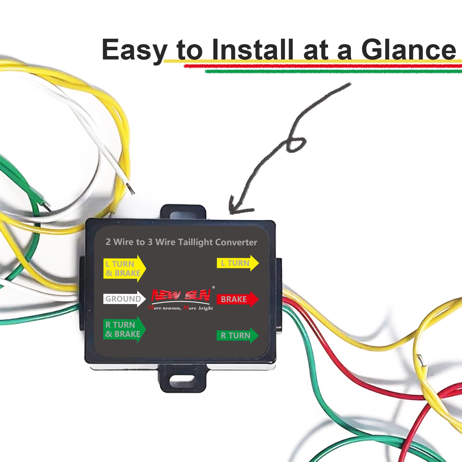 Truck Tail Light Wiring Amazon.com: NEW SUN 2 Way To 3 Wire Splice In