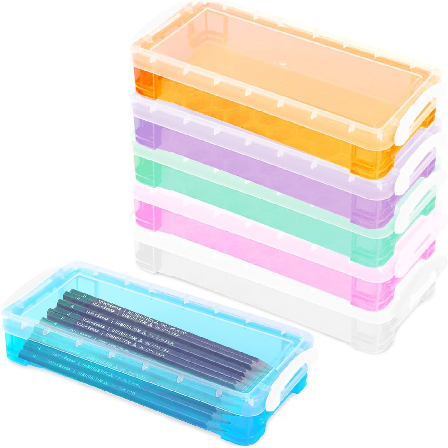Amazon.com: Ykimok Large Capacity Clear Pencil Box, Pencil Case ...