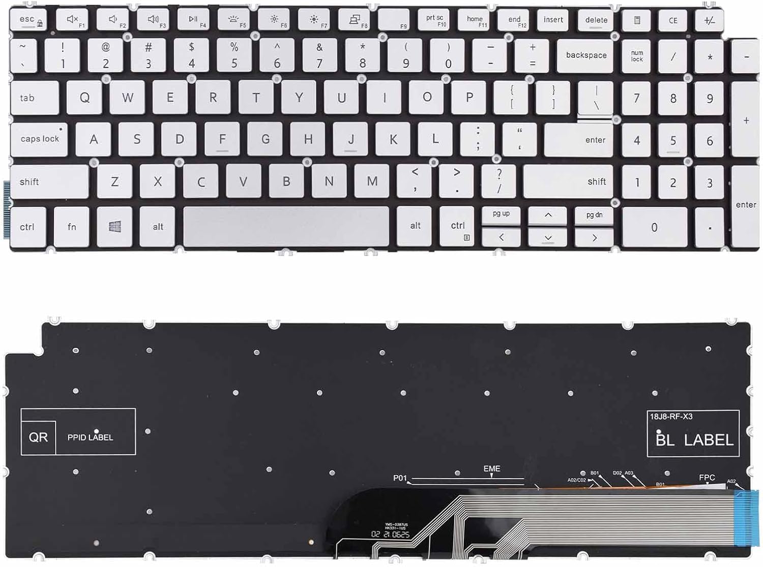Amazon.com: TLBTEK Backlight Keyboard Replacement Compatible with Dell ...