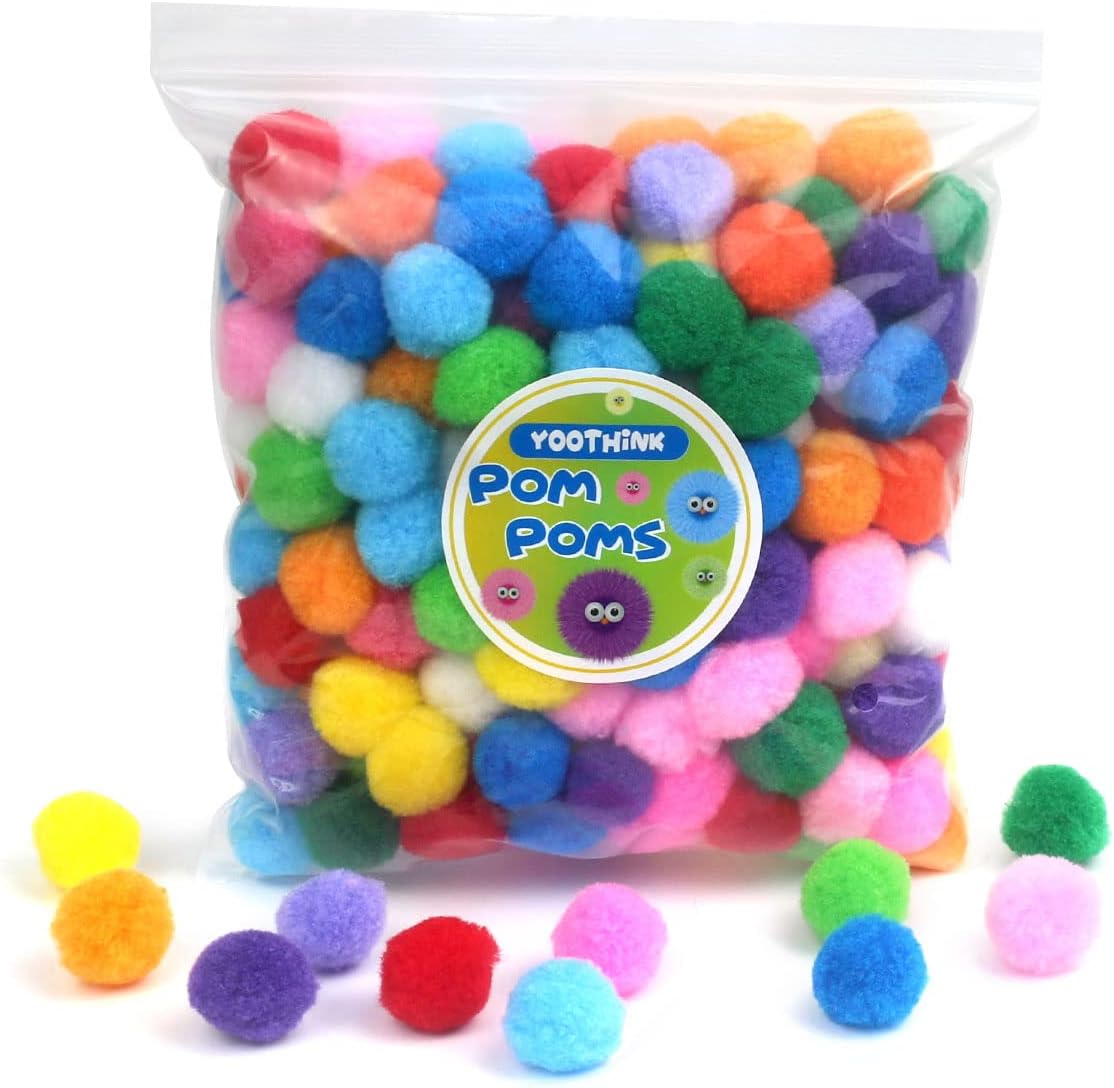 Amazon.com: Caydo 2000 Pieces 1 cm Pompoms, Fuzzy Pom Poms Ball for DIY ...