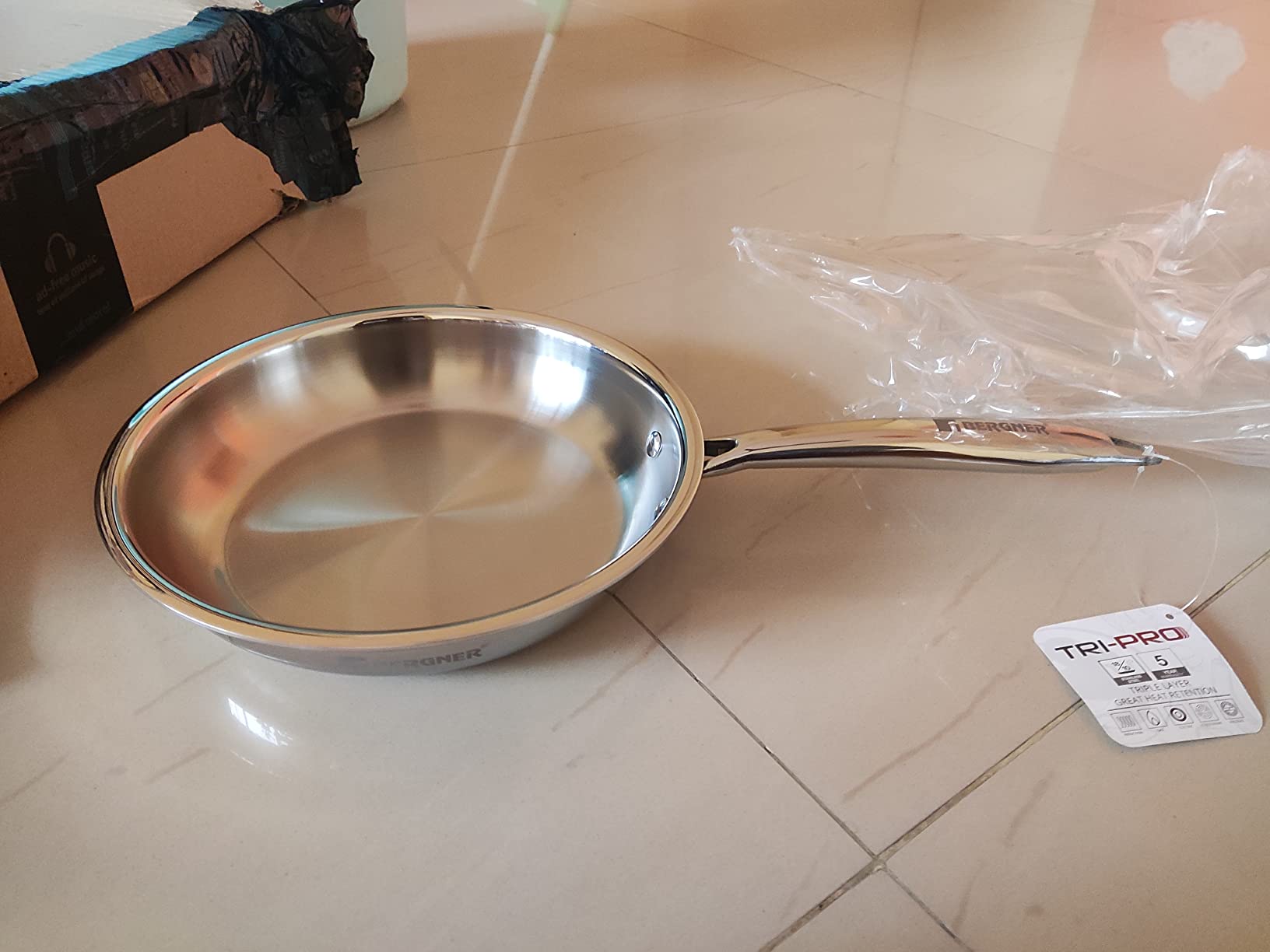 Buy Bergner Tripro Triply 3 Pc Cookware Set, 24 cm Deep Kadai, 24 cm ...