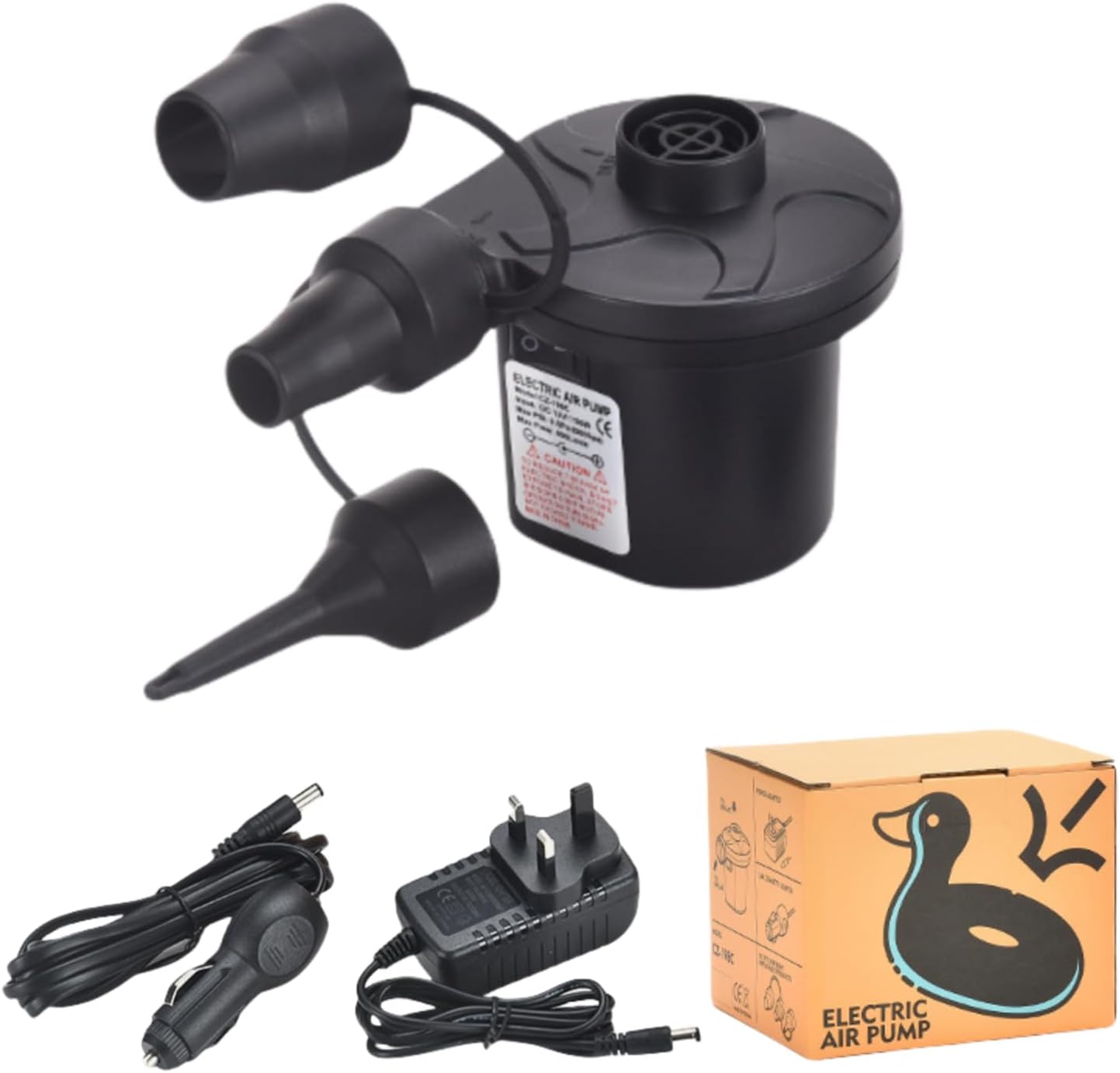 SKY-TOUCH Electric Air Pump with 3 Nozzles : Family Car Dual Use ...