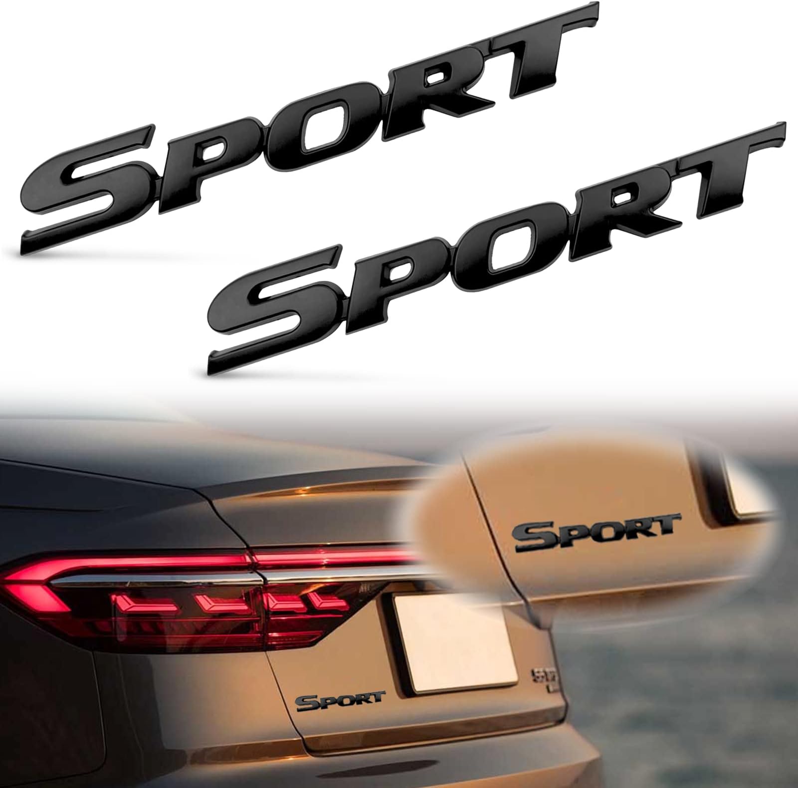 Amazon.com: HUAPX 2Pack Metal Car Sport Sticker,3D Premium Car Side ...