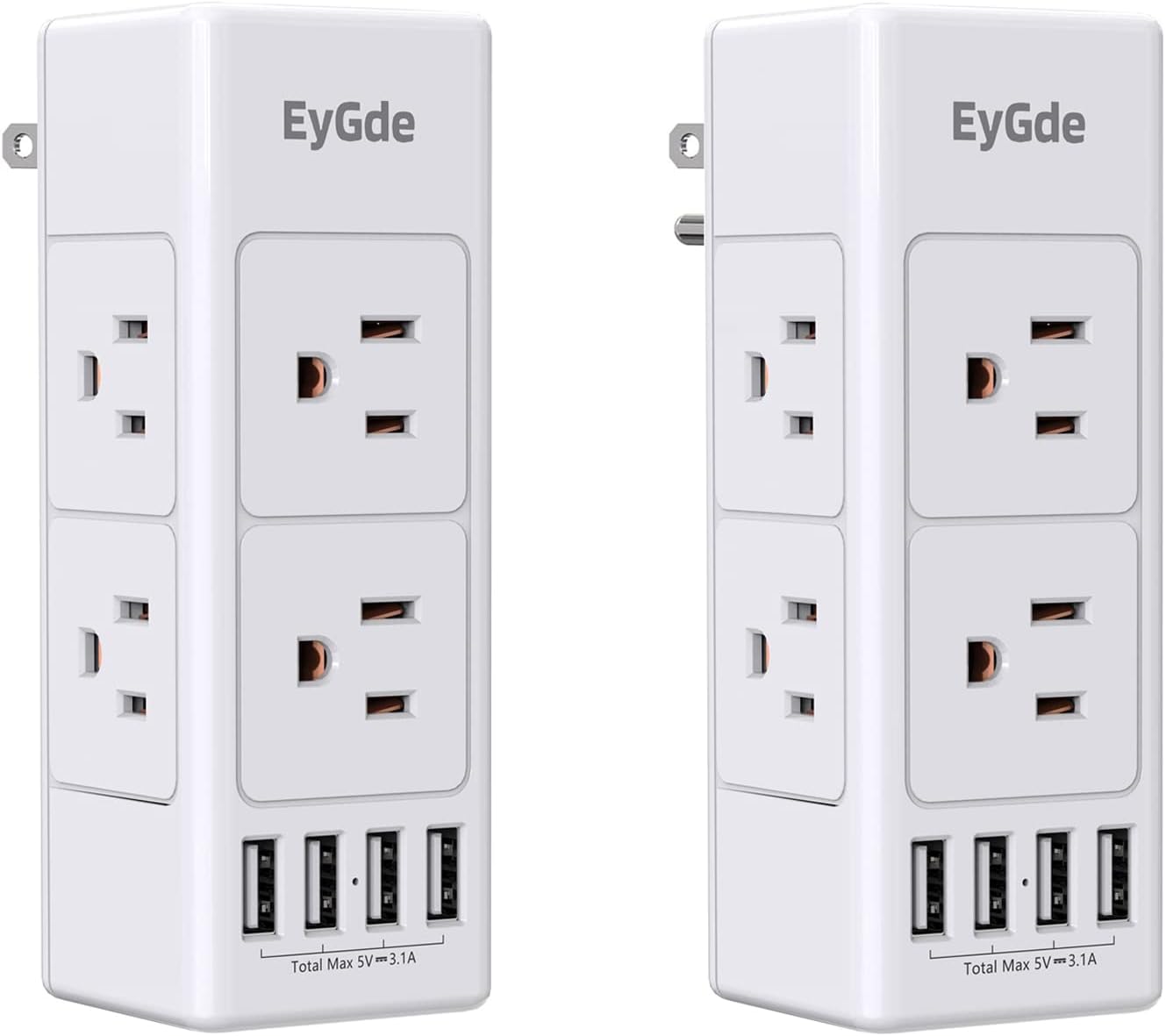 Amazon.com: EyGde 2 Prong + 3 Prong Power Strip Wall Outlet Extender ...