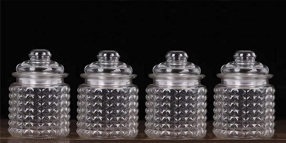 Buy Pure Source India Airtight Glass Jars – 350 ml, 3 Pieces, Clear ...