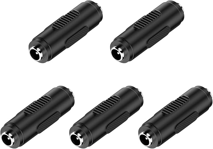 Zescyha 5 Pcs DC Female to Female Jack Adapter, 2.1mm x 5.5mm DC Power ...