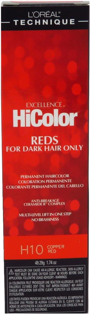 Amazon.com : Loreal Excellence Hicolor H10 Tube Copper Red 1.74 Ounce ...