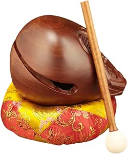 Generic Compact Wooden Fish Percussion Instrument, Mokugyo with Mat And ...