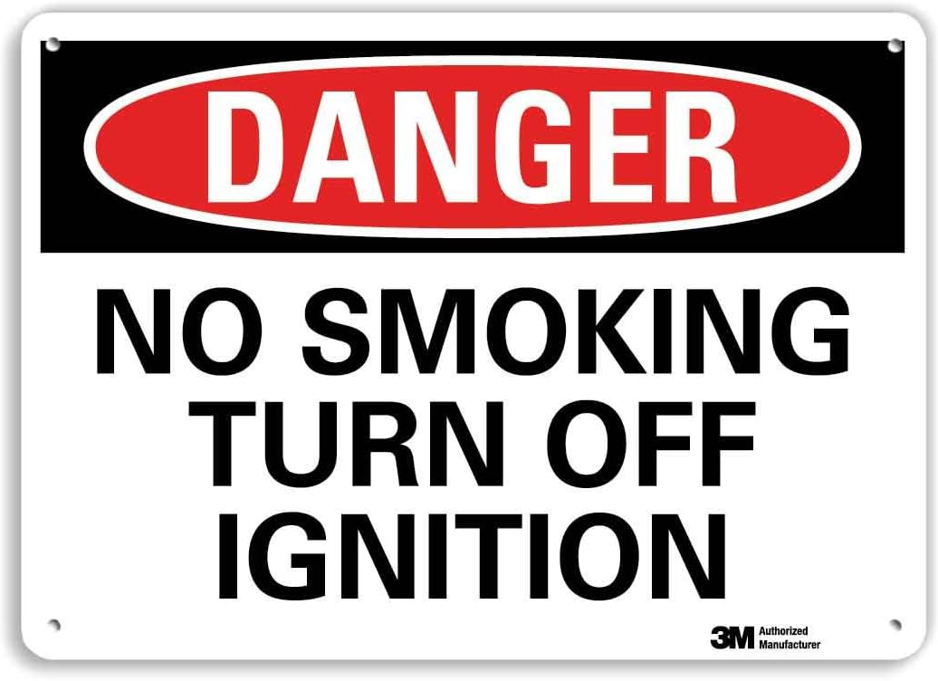 SmartSign “Danger - No Smoking, Turn Off Ignition” Sign | 10" x 14" 3M ...