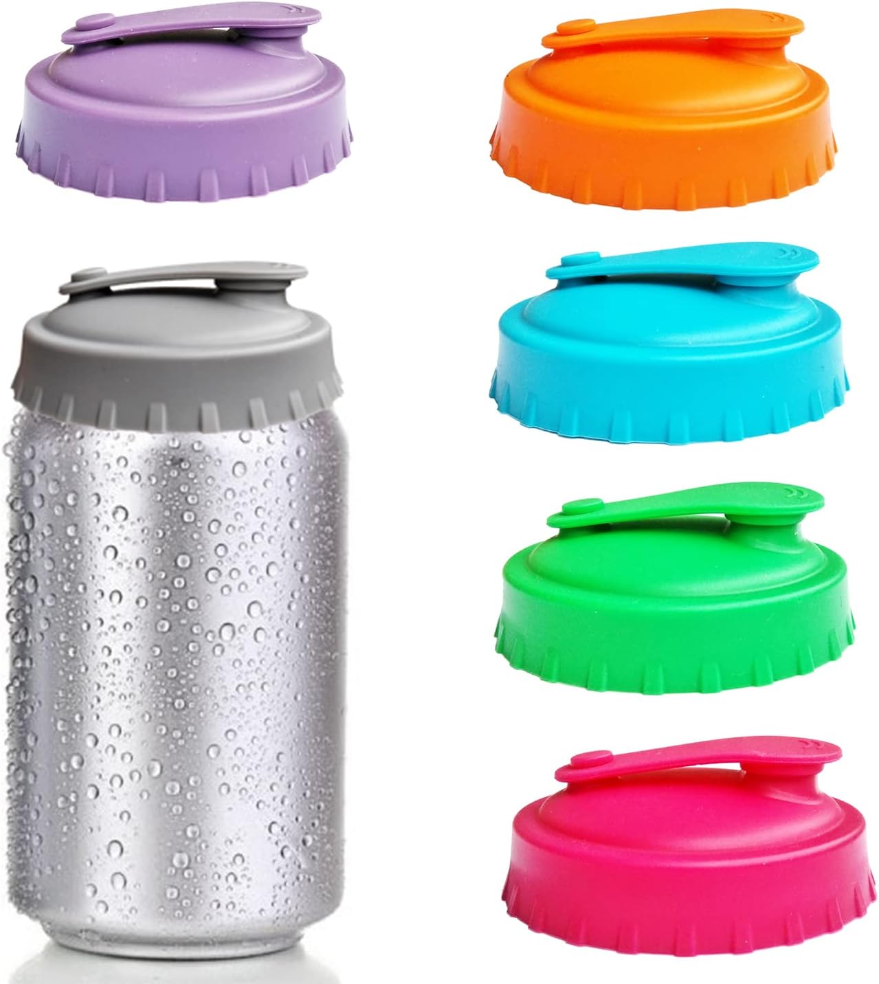 Amazon.com: 6 Pack Reusable Silicone Can Protector Lid or Covers with ...