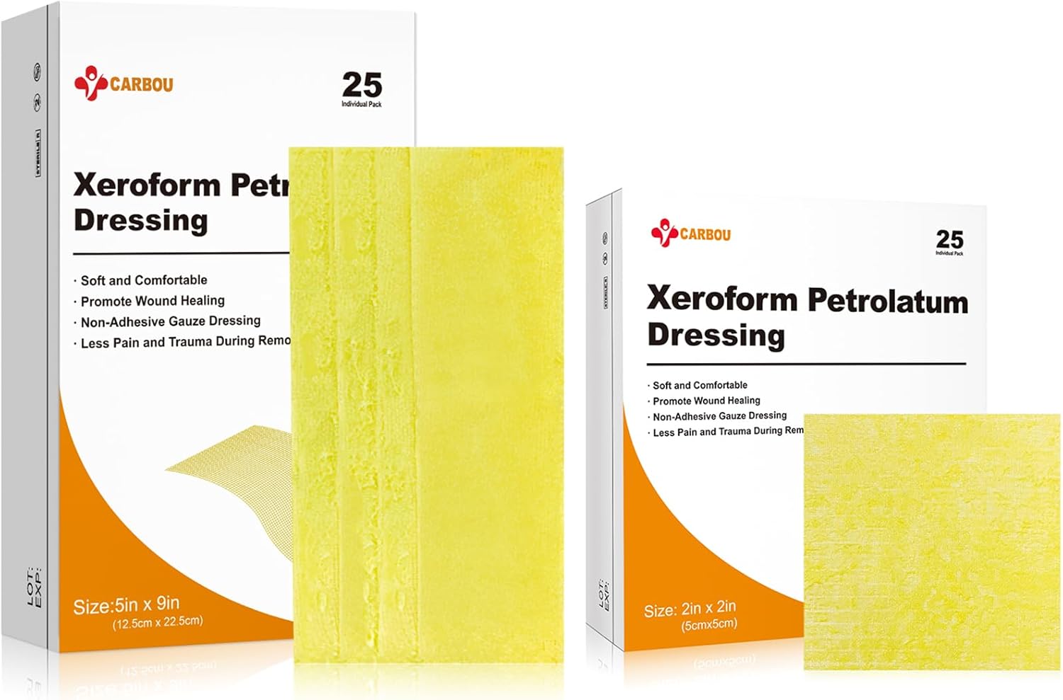 Amazon.com: Carbou Medical Xeroform Petrolatum Dressing (5"x9" 25 Pack ...