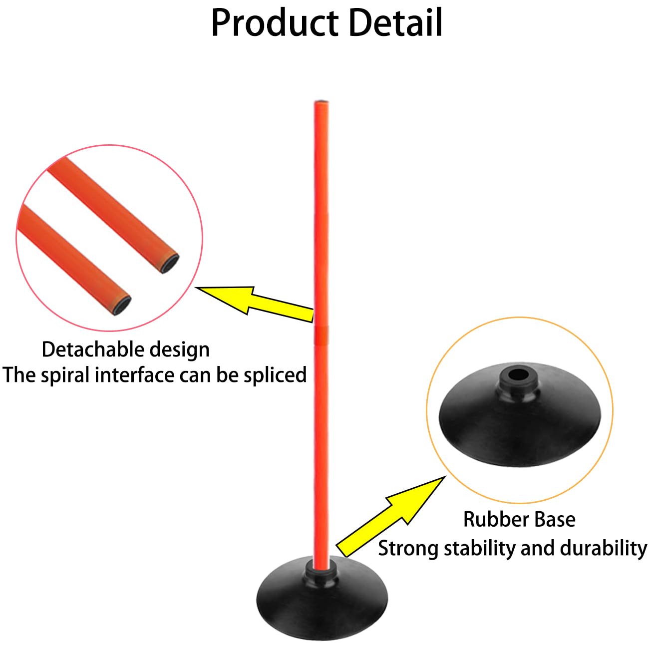 Snapklik.com : ASENVER Orange Soccer Agility Poles Set Detachable ...