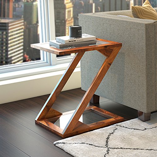 Urban Ladder Zeta Side Table (Finish : Teak) : Amazon.in: Home Improvement