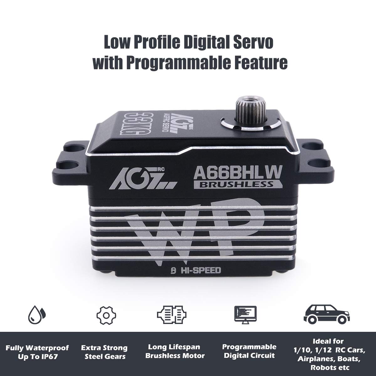 Snapklik.com : AGFRC 33KG Low-Profile Waterproof-Steering-Servo High ...