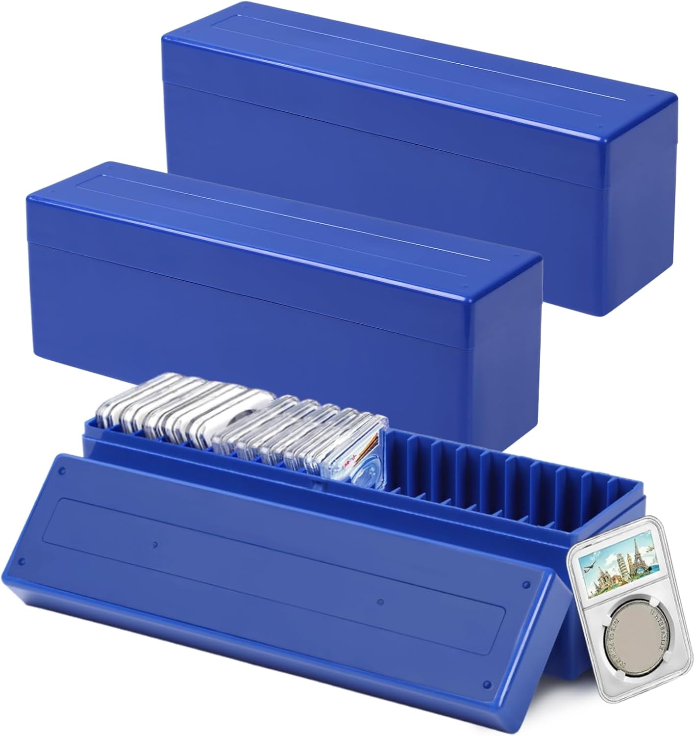 Amazon.com : Coin Slab Storage Boxes with 20 Slots, 3 Pcs Plastic Coin ...