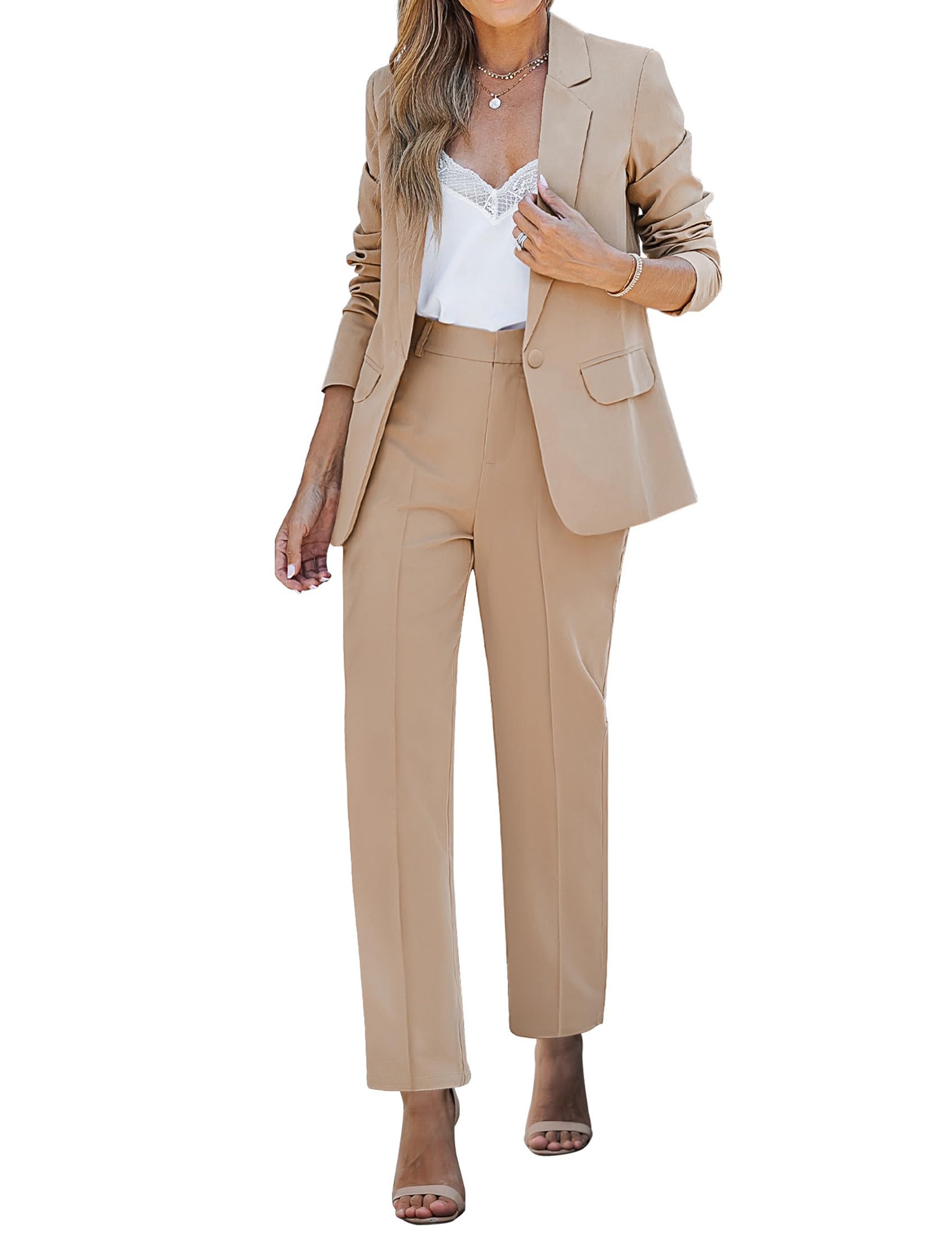 Amazon.com: luvamia Women's Two Piece Sets Pants Suits Dressy Business ...