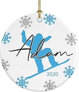 Amazon.com: Personalized Sport Lovers Ornament, Snowboard Ornament ...