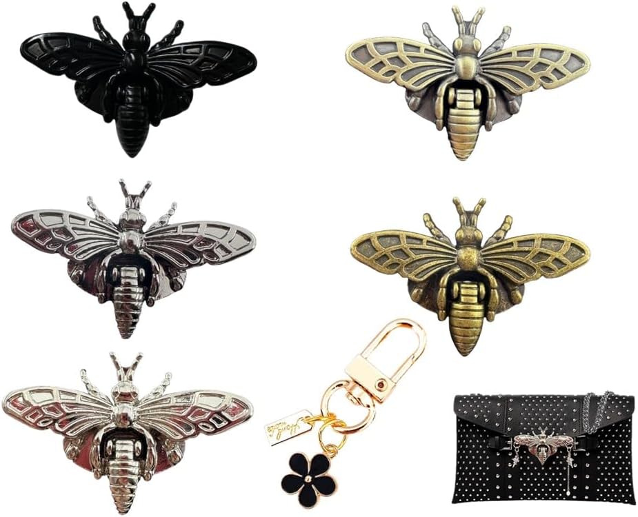 Amazon.com: 5 Sets Bee Clasp Turn Lock with 1 Keychain Purse Closure ...