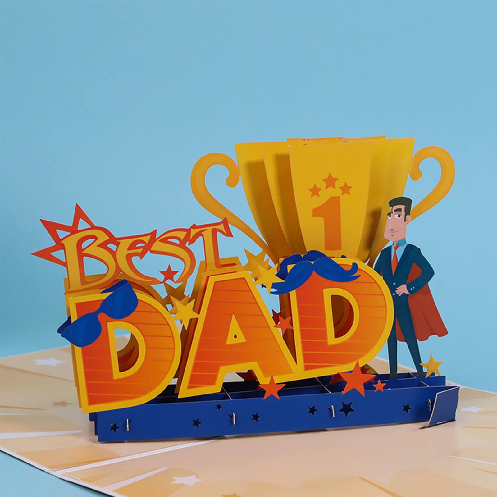 Amazon.com : FAMYGFT Fathers Day Pop Up Card,Best Dad 3D Pop Up Fathers ...