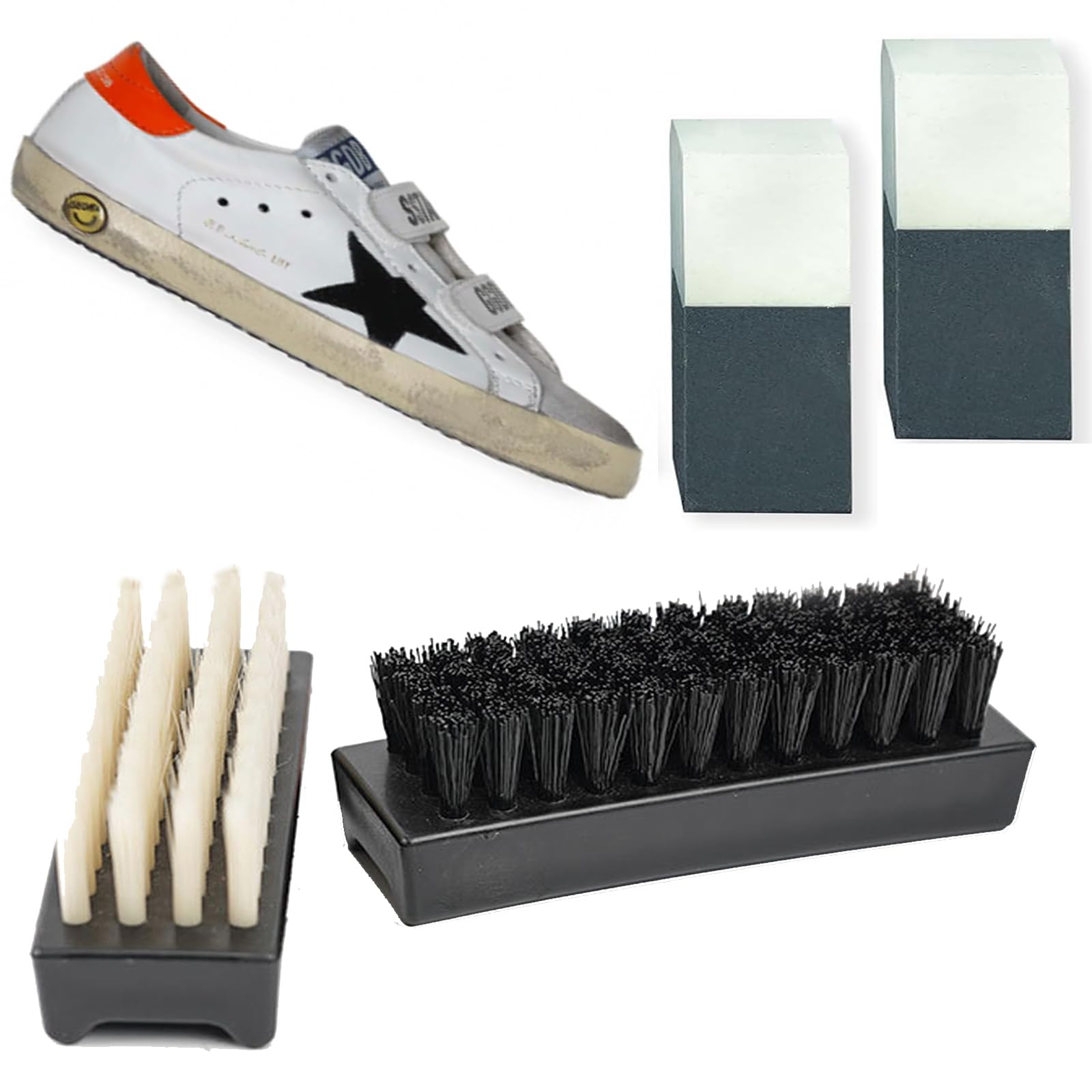 LQUCWEPP 4-Piece Shoe Cleaning Kit, Suede Brush Set, Clean and Delicate ...