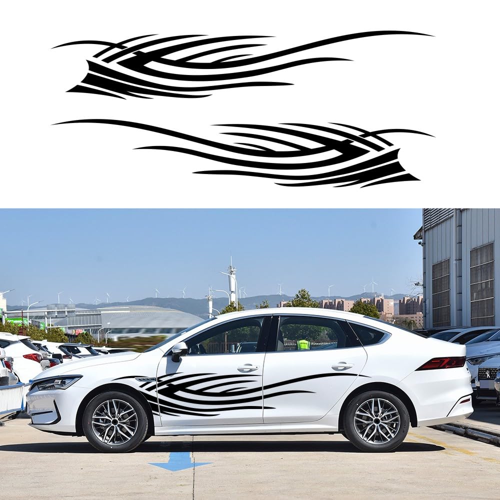 Amazon.com - Flame Graphic Car Body Decals, Self-Adhesive Flame Stripe ...