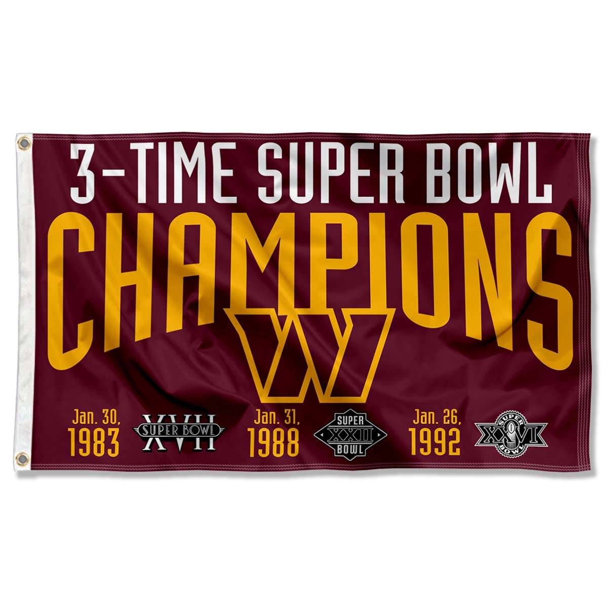 Amazon.com : WinCraft Washington Commanders 3X and 3 Time Super Bowl ...