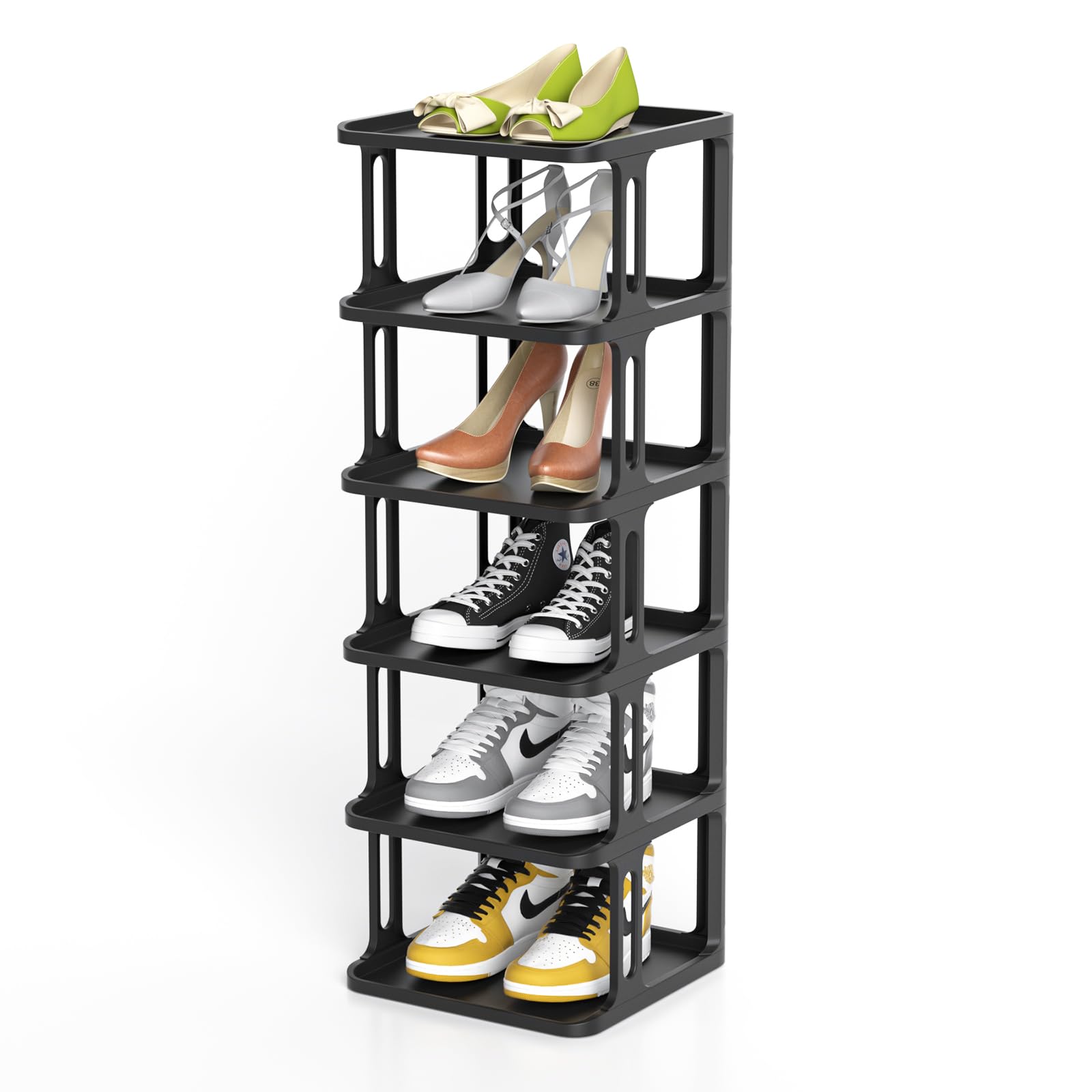 Tall Shoe Rack Front Door Entrance, Free Standing Narrow Shoe Rack ...