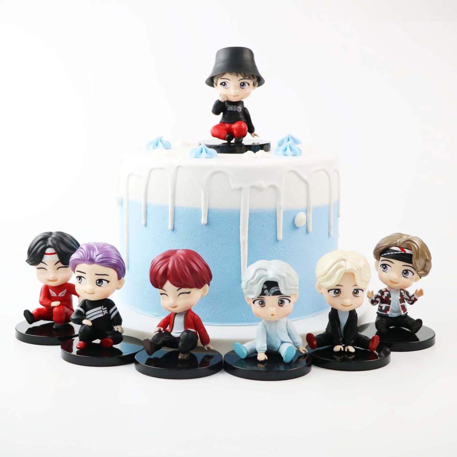 Buy 7pc BTS Cake Toppers Set Fingure Characters Set Of Action Figure ...