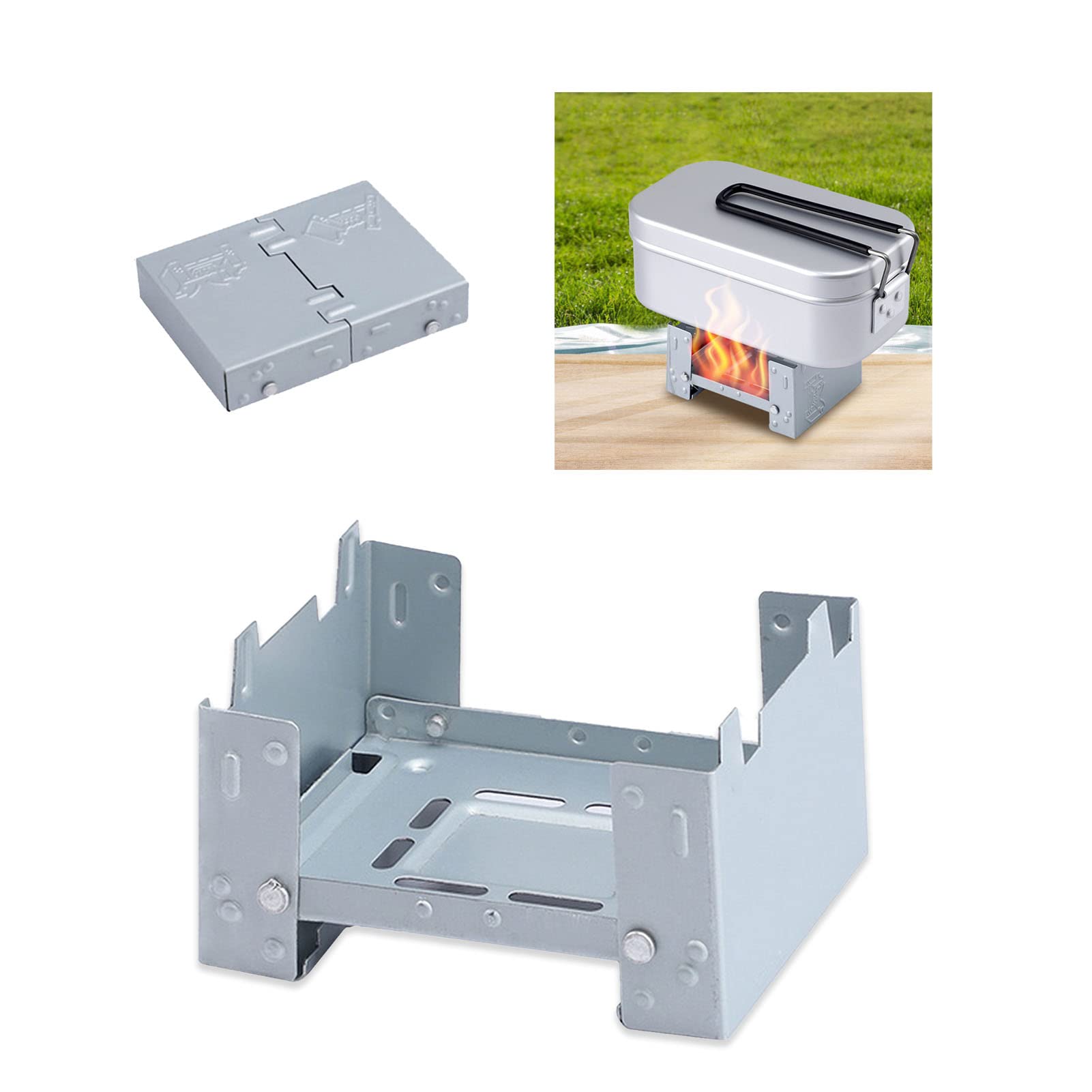 Azwood Portable Solid Fuel Stove, Foldable Stove Alcohol Oven Burner ...