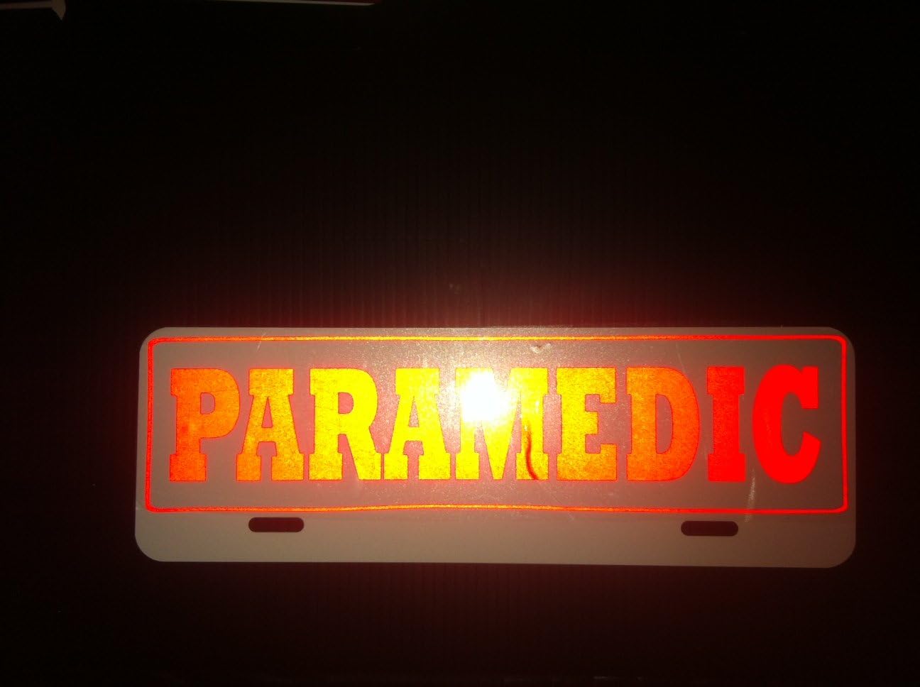 Amazon.com: Paramedic Reflective License Plate Topper : Automotive