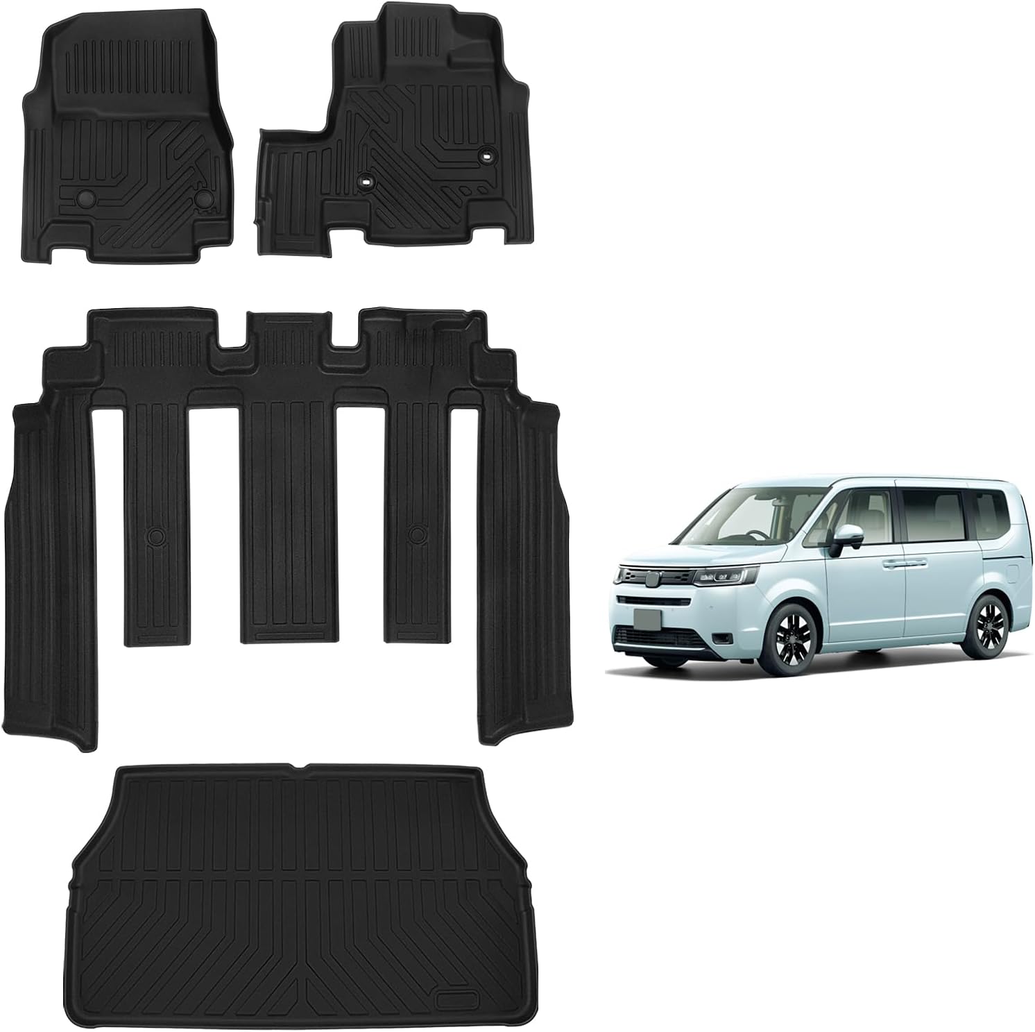 Amazon | ホンダ 新型 ステップワゴン RP6 RP7 RP8 専用 フロアマット+セカンドマット+ラゲッジマット 専用設計 ガソリン車専用 STEPWGN AIR SPADA RP系 ...