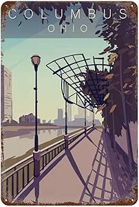 Amazon.com: Columbus Ohio Retro Poster Metal Tin Sign Chic Art Retro ...