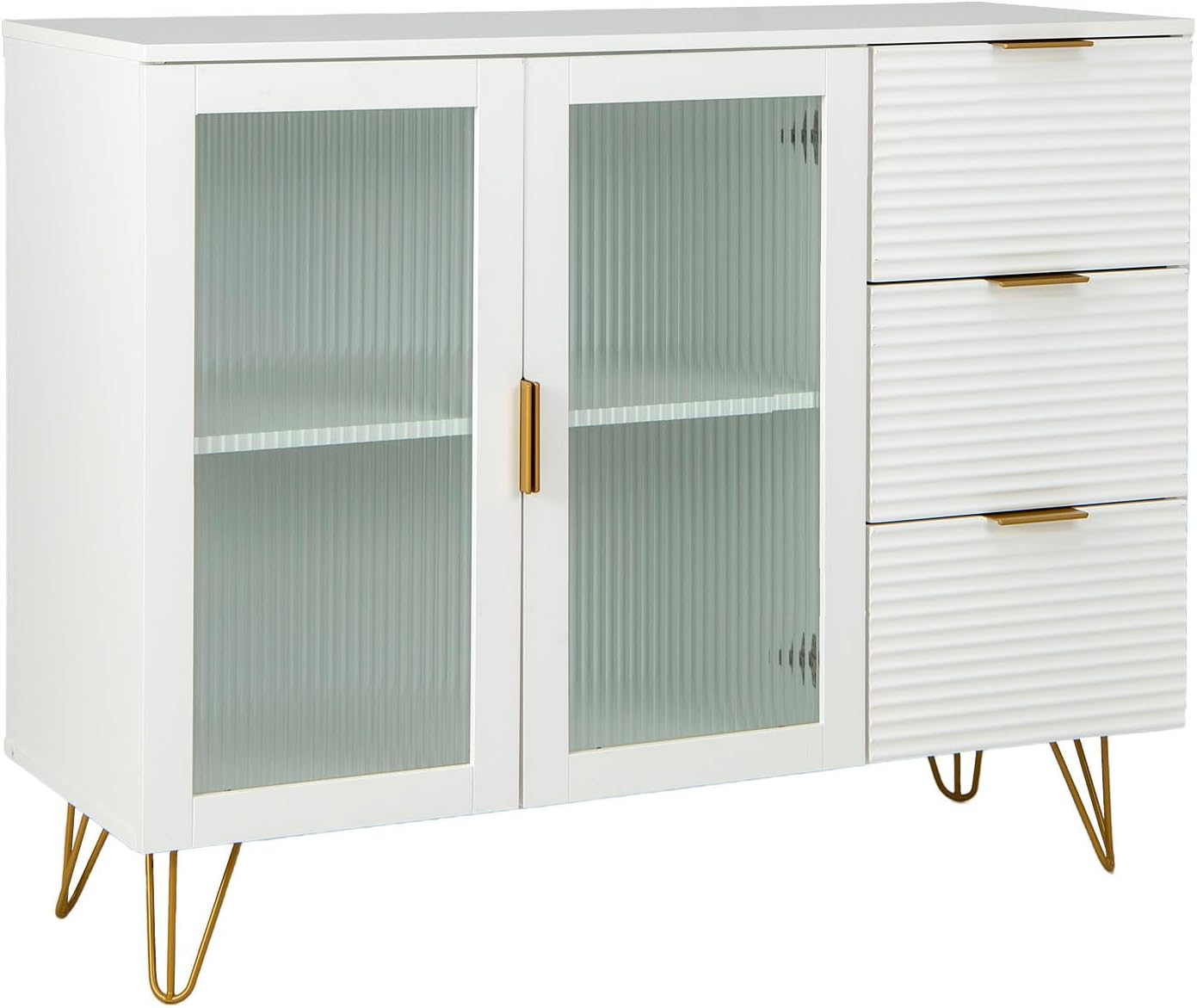 TANGZON Storage Cabinet, Wooden Sideboard with Doors, Drawers, Shelves ...