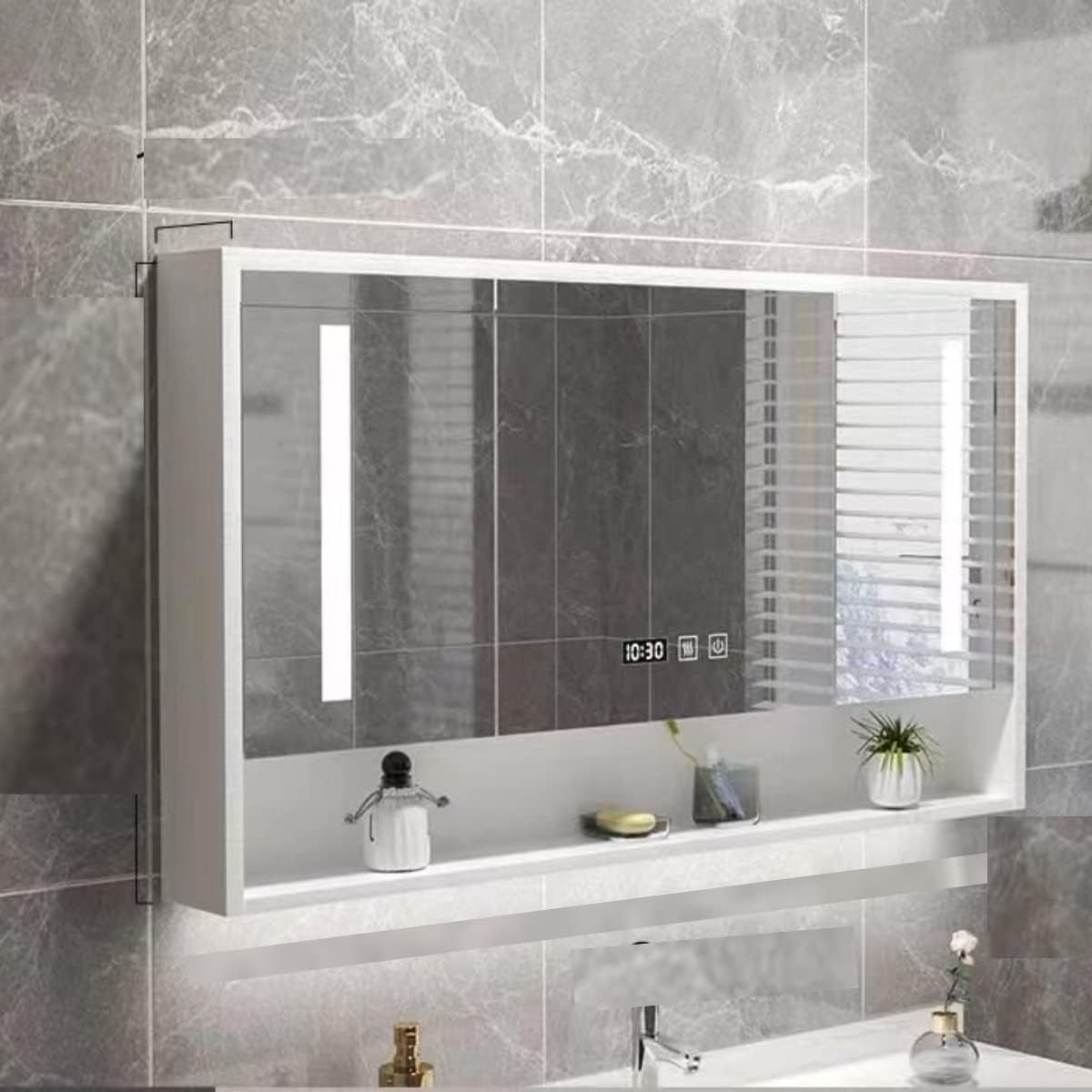 HERRASHOP Botiquin Gabinete con Espejo Mueble para baño con luz led ...
