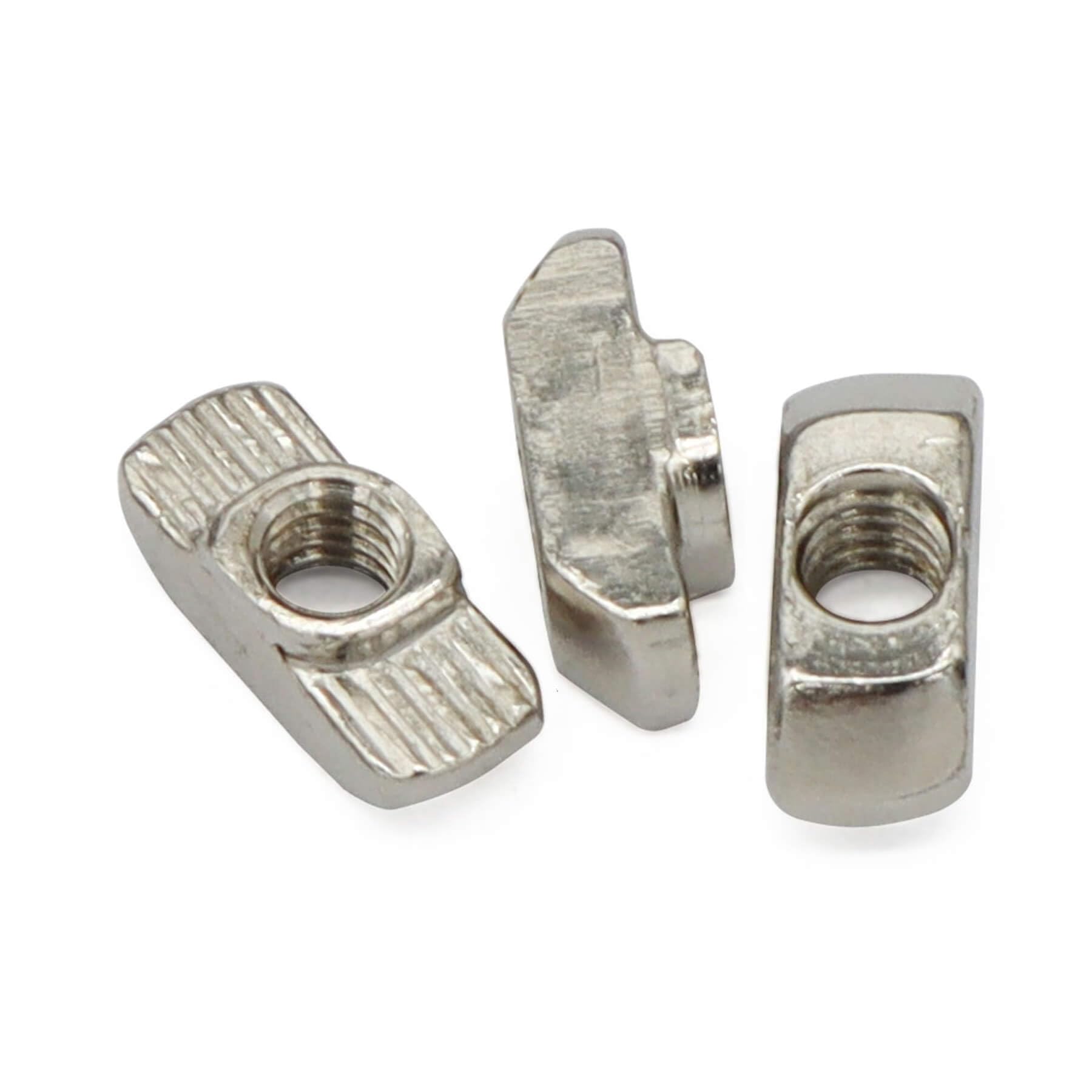 Snapklik.com : 40 Series 1/4""-20 Drop In T-Nuts, Carbon Steel Nickel ...